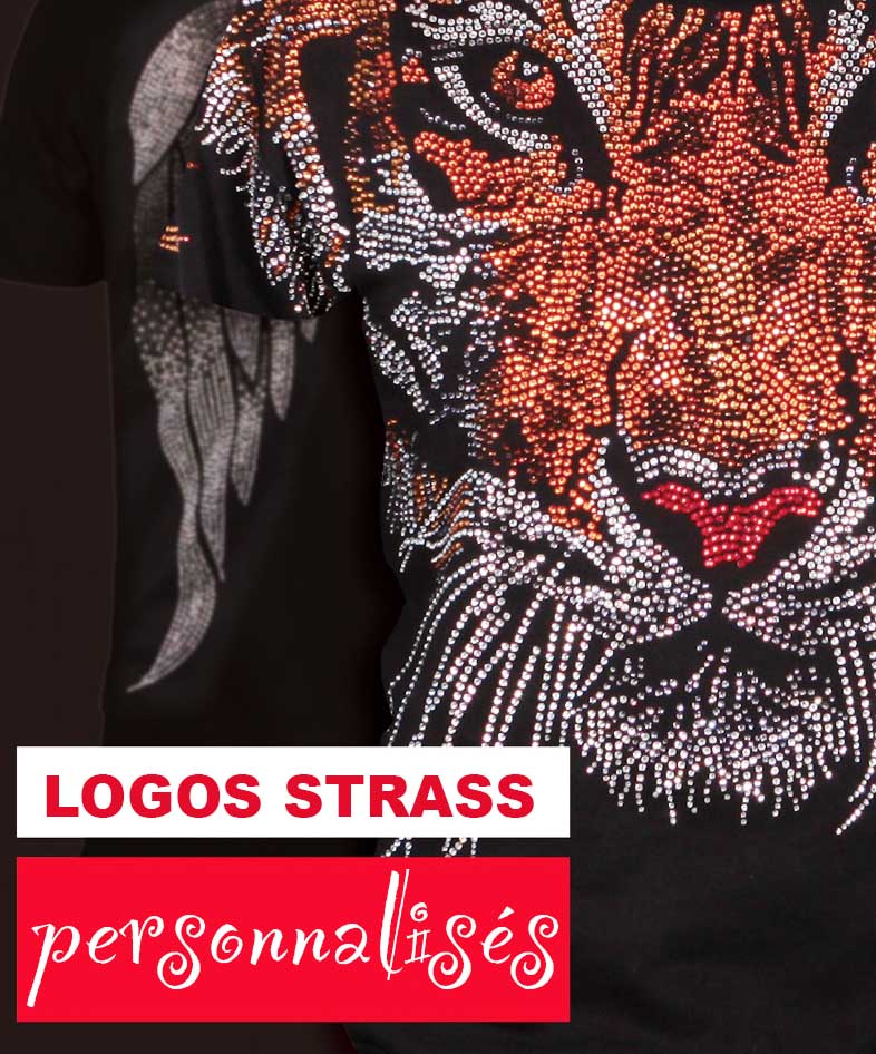 Fabrication de logos en Strass, clous et sequins de qualité supérieure