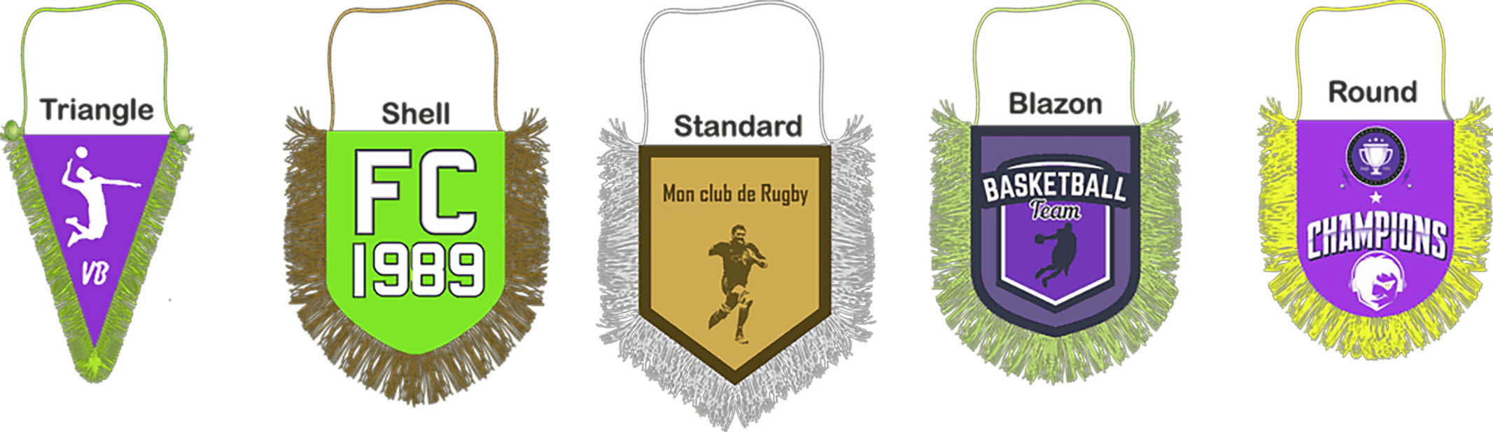 fabrication de fanions club et mini fanions personnalisés
